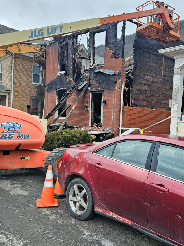 Crews tear down Susquehanna Ave. building days after fire | News ...
